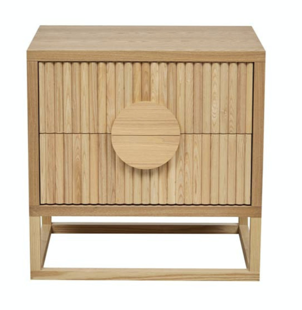 Benjamin Ripple Bedside - Natural Oak