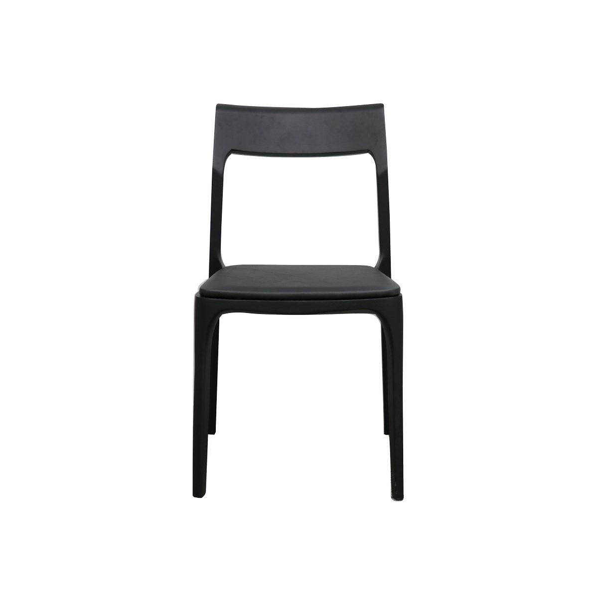 Cooper Stackable Dining Chair - Black Leather